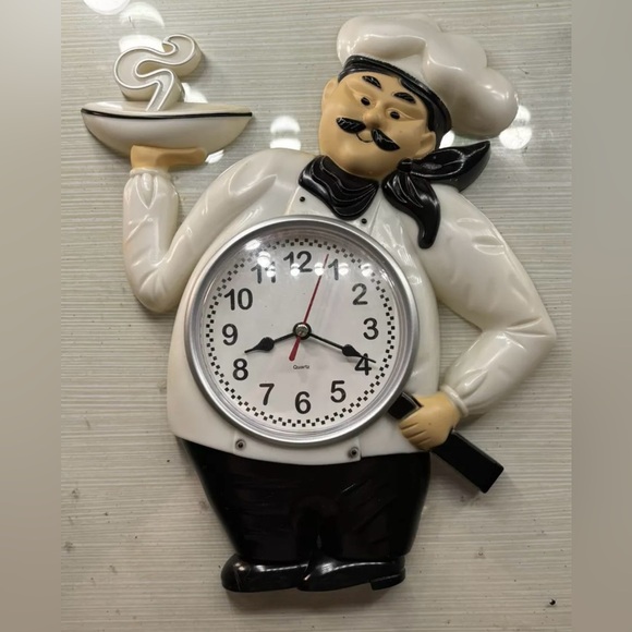 unbranded | Wall Decor | Plastic Wall Clock App X 12 Fat Chef With Hot ...